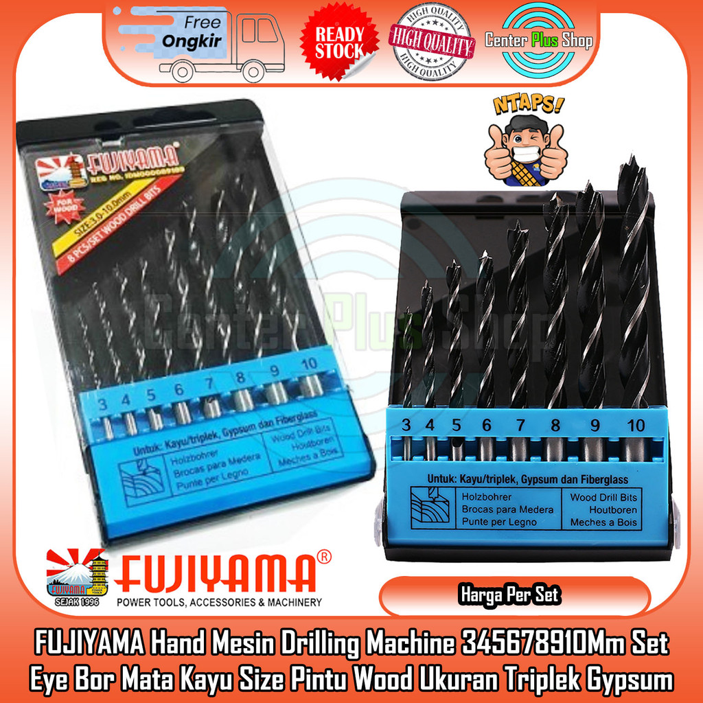 Jual FUJIYAMA Hand Mesin Drilling Machine 345678910Mm Set Eye Bor Mata ...