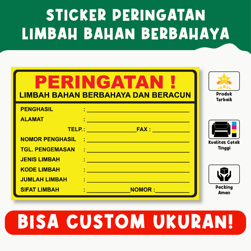 Jual Sticker Peringatan Limbah Bahan Berbahaya – Label Identifikasi ...