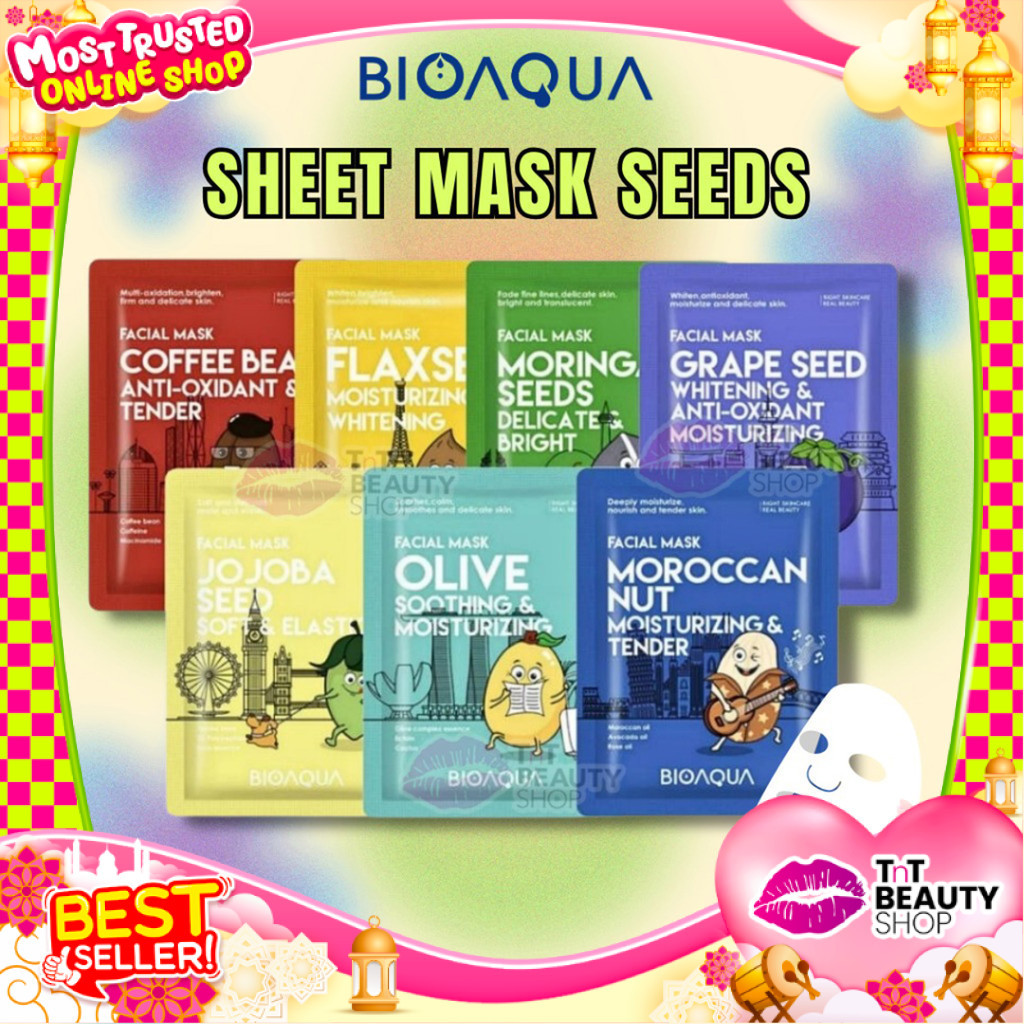 Jual BIOAQUA Sheet Mask Masker Wajah Biji Buah Face Mask 25ml | TnT ...