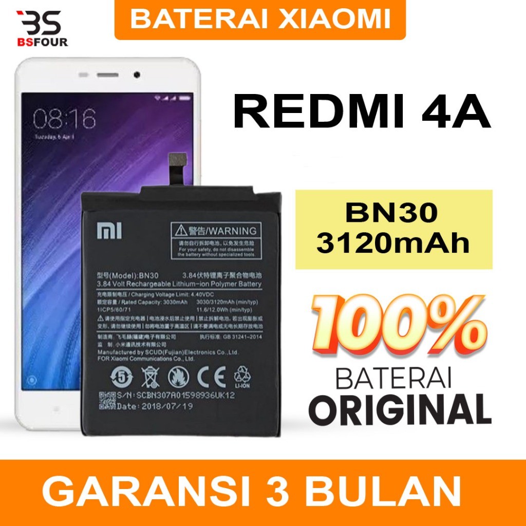 Jual BATERAI BATRAI XIAOMI REDMI 4A BN30 ORIGINAL BATTERY | Shopee Indonesia