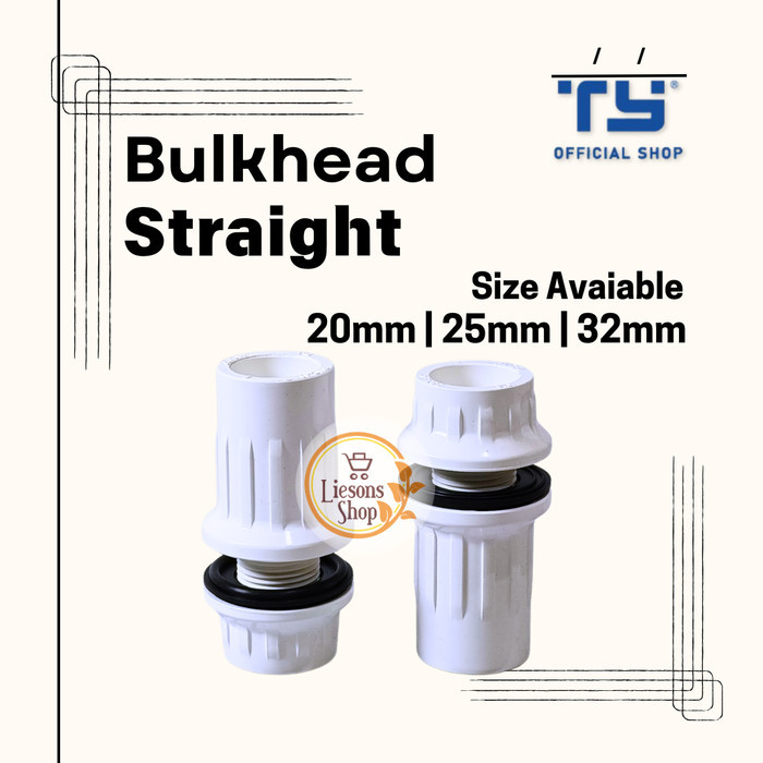 Jual Bulkhead Straight / Lurus Fitting Vault Ring TY Pipe Pipa U - PVC ...