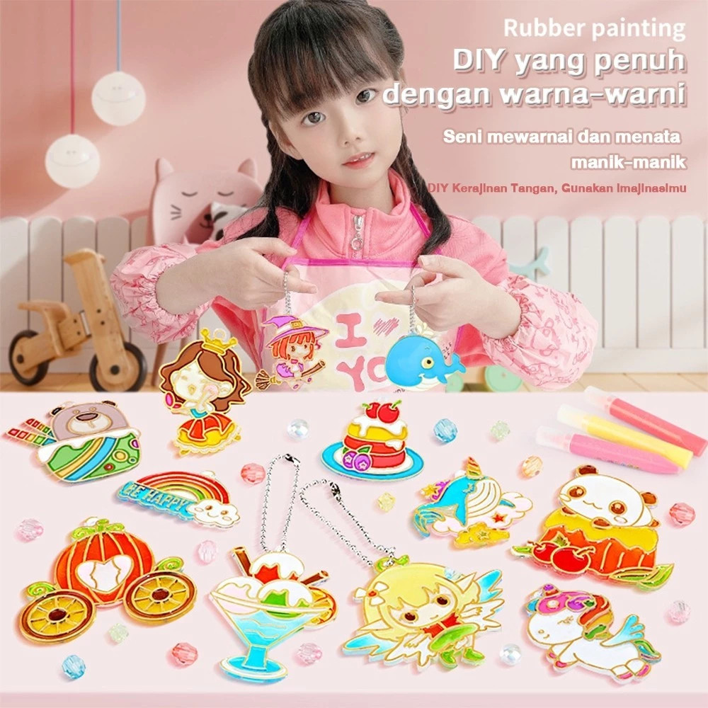 Jual DIY Gantungan Kunci Set DIY Crystal Pendant Prakarya Mewarnai ...