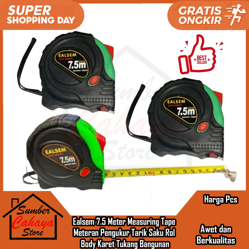 Jual Ealsem 7.5 Meter Measuring Tape Meteran Pengukur Tarik Saku Rol ...