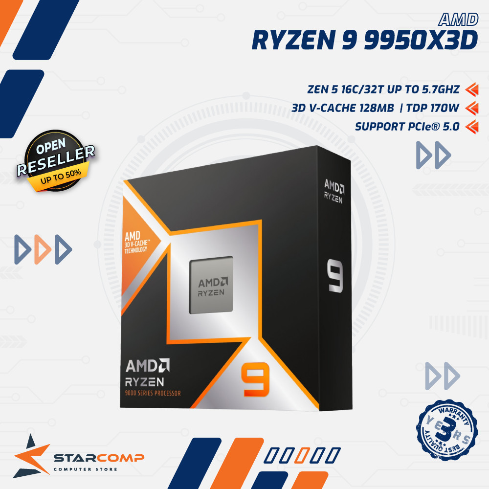 Jual AMD Ryzen 9 9950X3D Gaming Processor R 9 9000 Series AM5 9950 X3D ...