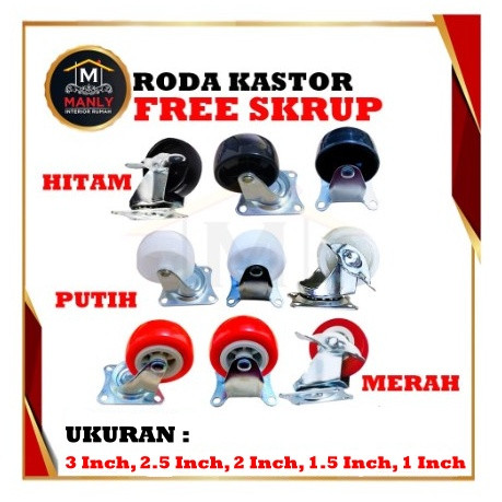 Jual Roda Kastor Lemari 1.5 Inch Hidup, Mati, Hidup+Rem Roda Kastor Troly Roda Caster PVC, isi ...