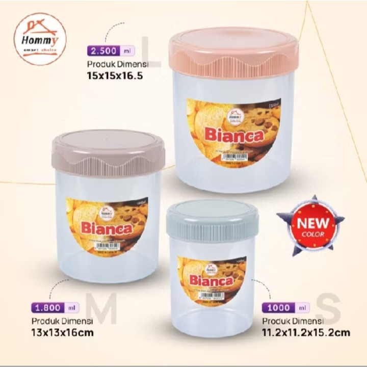 Jual HOMMY Toples Bianca Large 2500ml | Sealware | Toples PLastik Bulat ...