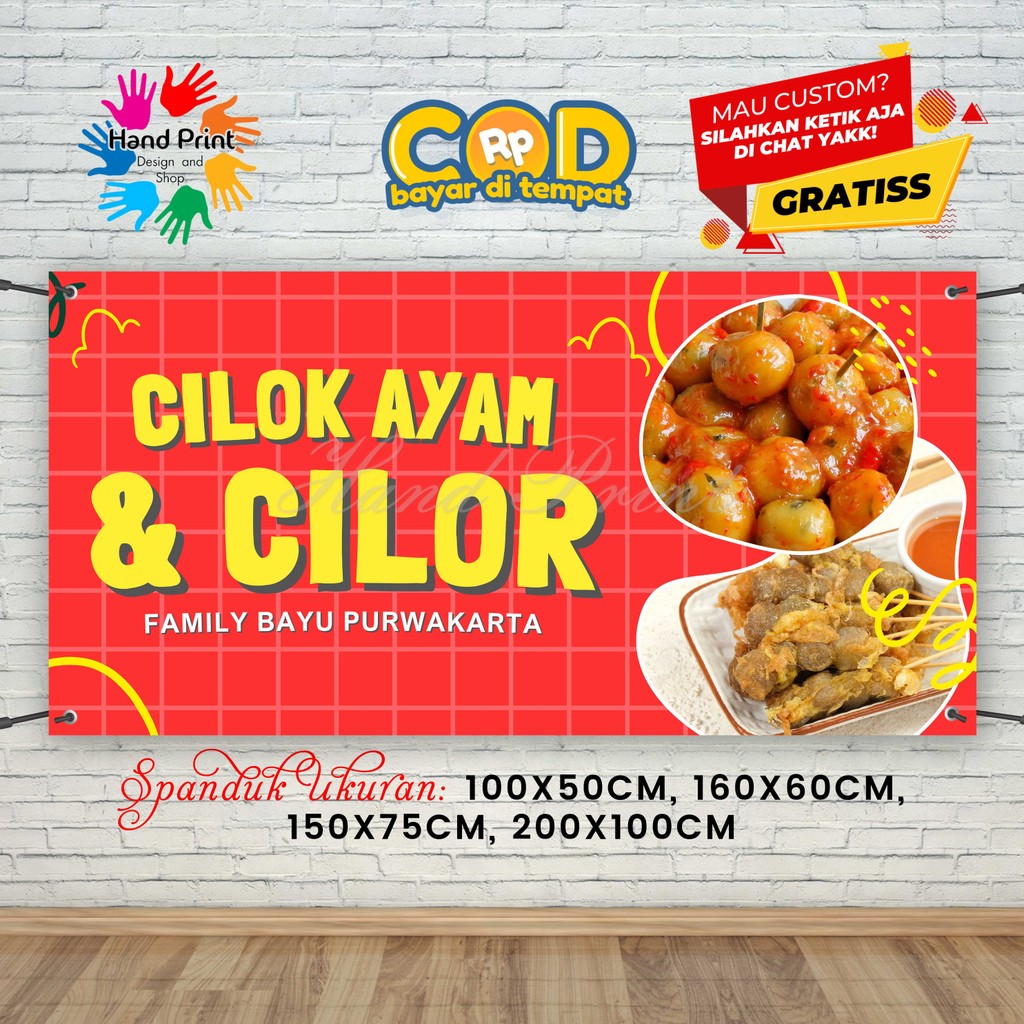 Jual Cetak Spanduk Banner Cilok Ayam Dan Cilor Gurih MMT Spanduk Custom ...