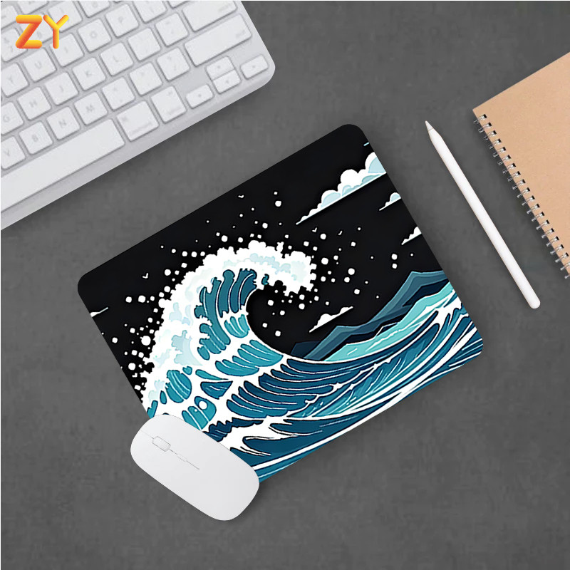 Jual Mousepad Gaming Deskmat Keyboard Pad Anti Slip Mini Black Sea Wave ...