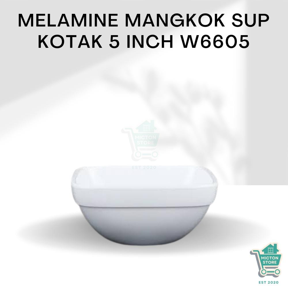 Jual MICTON Premium Mangkok Sup Kotak 5 Inch W6605 Mangkuk Persegi Sup ...