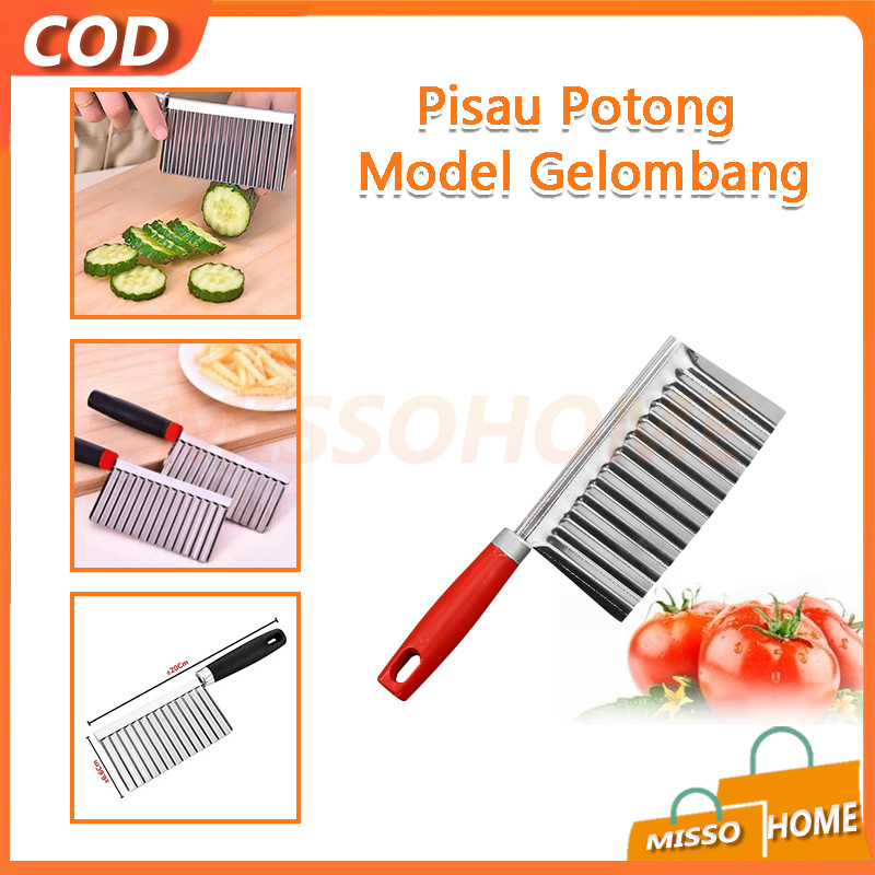 Jual Pisau Potong Model Gelombang / Timun Wortel Kripik Wave Slicer ...