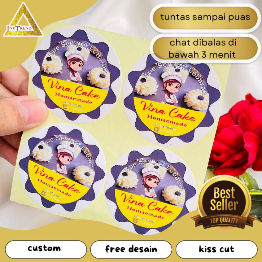 Jual INKA 5-8 Sticker Label Toples Kue Edisi Cookies Lebaran Stiker ...