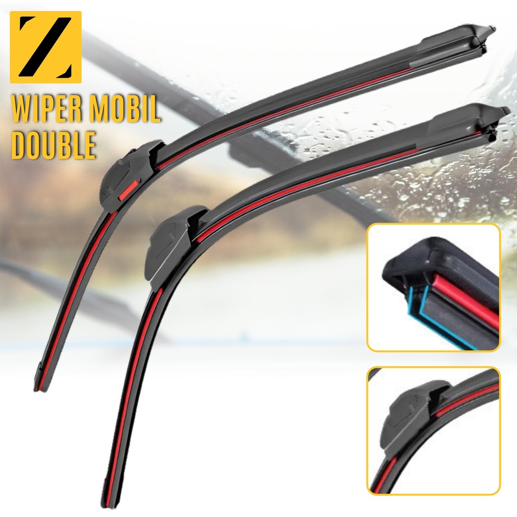 Jual Wiper Mobil Frameless Dual Blade Full Karet 14 - 28 inch / Soft Wiper Pisang Banana 14 ...
