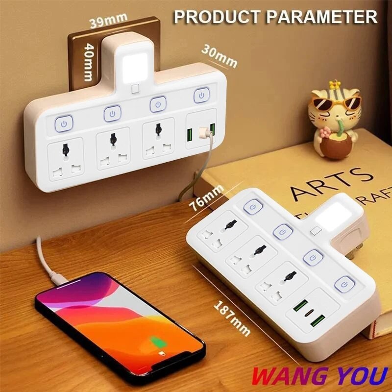 Jual Stop Kontak 3 Socket 3 USB 1 Fast Charging QC 1 Type C PD ...