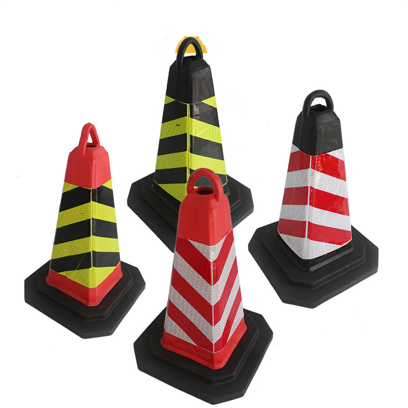 Jual 1pc reflective road cone 50CM rubber road cone Roadblock cone Ice ...