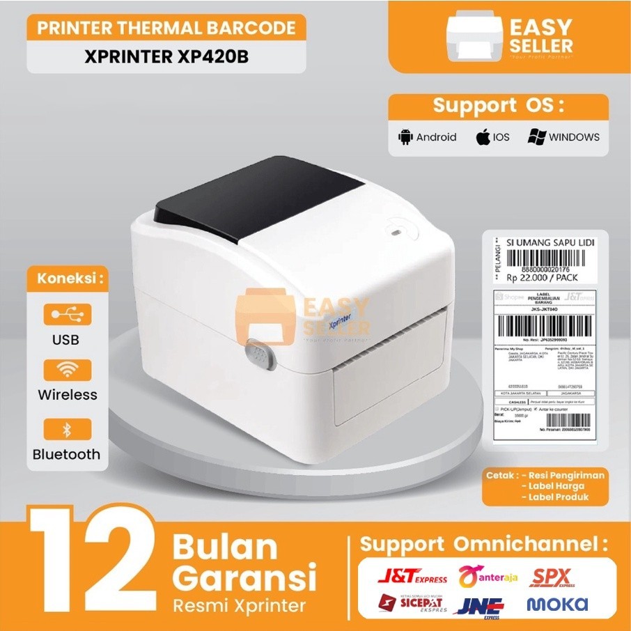 Jual Printer Barcode Thermal Label Xprinter XP-420B 110MM A6 Support ...