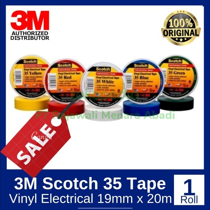 Jual 3M Scotch 35 Vinyl Electrical Tape Isolasi Listrik (Varian Warna) | Shopee Indonesia