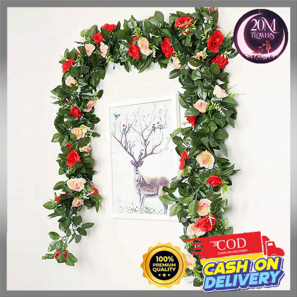 Jual Bunga Rambat Juntai Garlan Rose X10 - Bunga Rose X10 Artificial ...