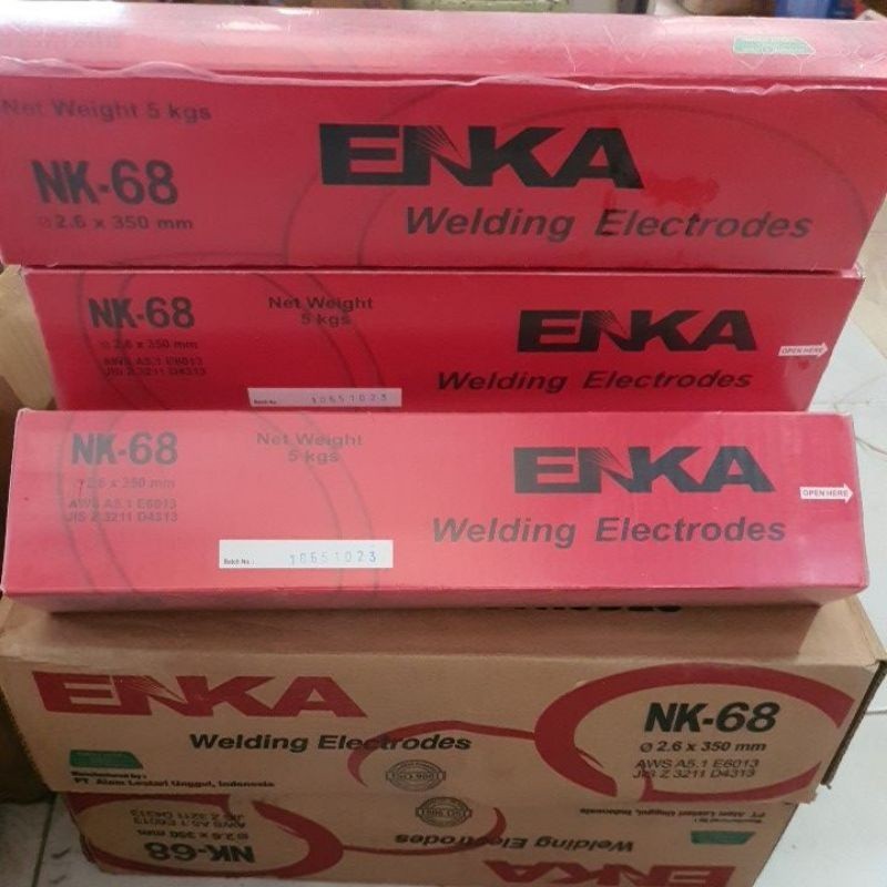 Jual KAWAT LAS,PAKAN LAS, ENKA NK-68 UKURAN 2.6×350mm harga per pack 5kg | Shopee Indonesia