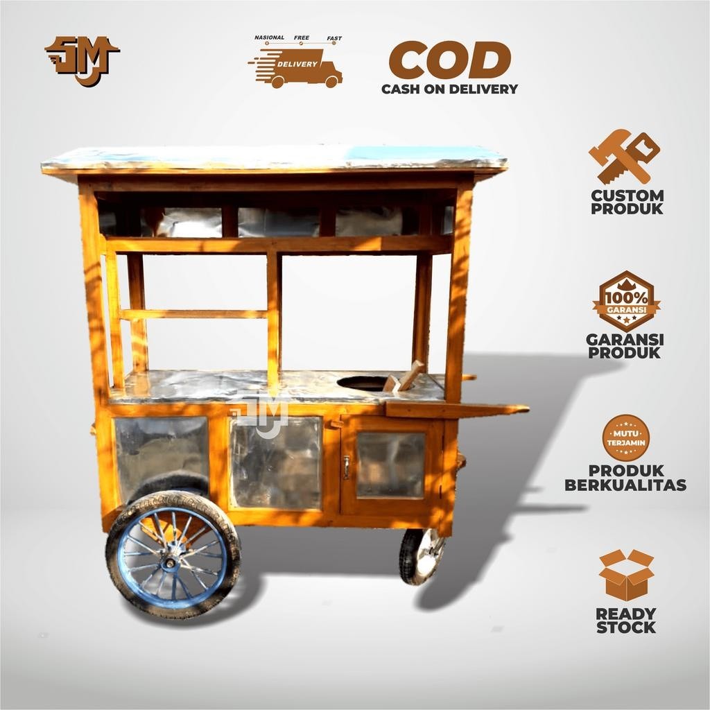 Jual PROMO TOKO Gerobak Dorong Serbaguna/ Grobak Cilok,Somai Seng ...
