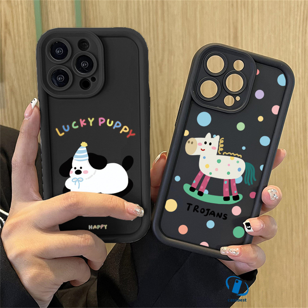 Jual Casebest Soft Case Bahan Tpu Motif Cartoon Puppy and Pony Untuk OPPO A94 A16K A92 A55 A95 ...