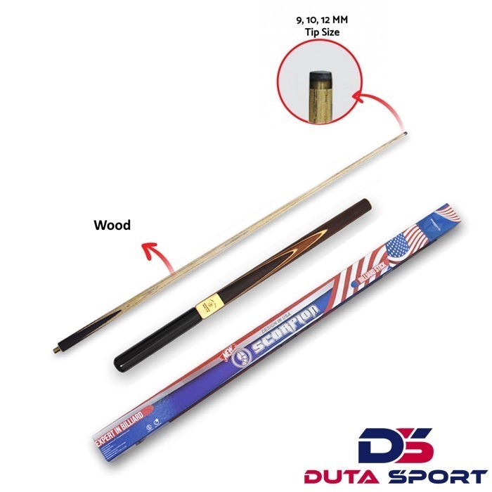 Jual Stick Billiard Stik Tongkat Bilyar Kayu Wood SCORPION X7 Original ...