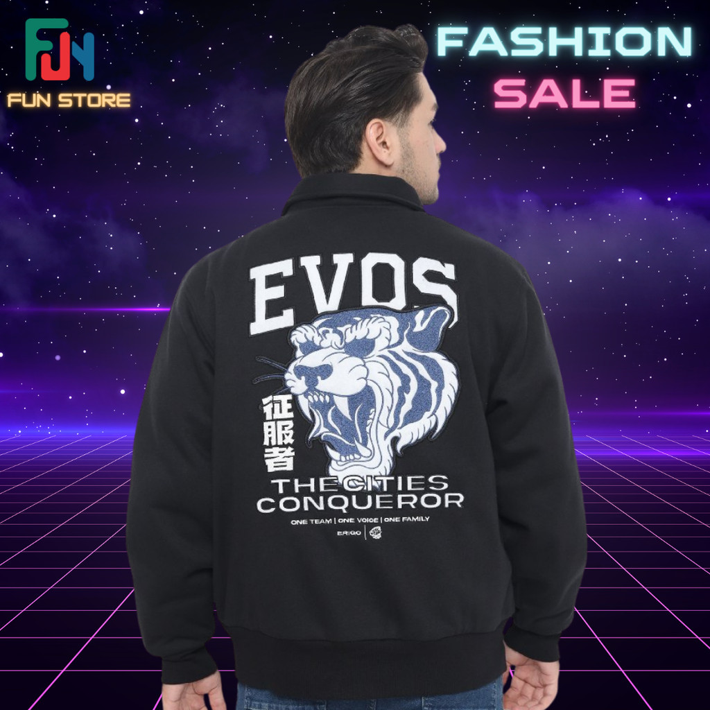 Jual jaket varsity EVOS GLORY BLACK "THE CITIES CONQUEROR" terbaru 2024 ...