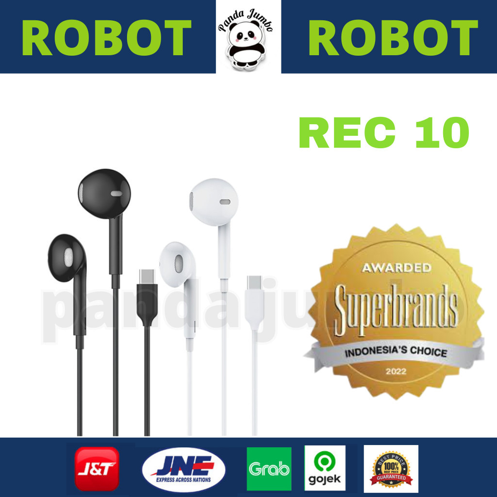 Jual ROBOT REC 10 Wired Earphone In-Ear Kabel Type C Original (PJ ...