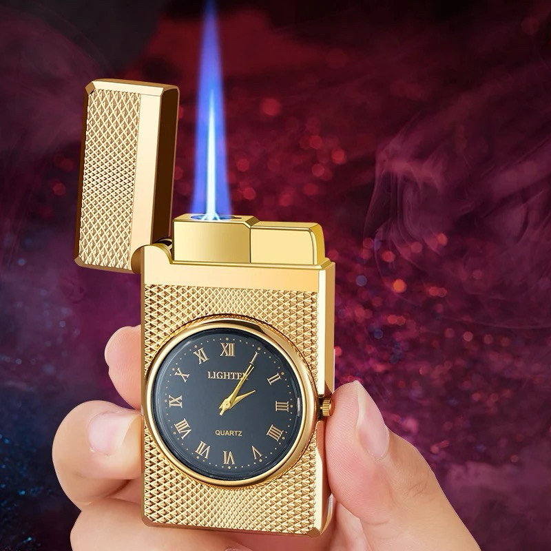Jual Mancis Korek Api Las model Jam jet flame watch lighter gift box ...