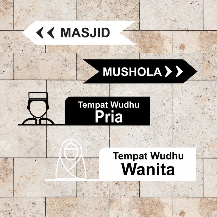 Jual KARIMIKA Papan Tanda Akrilik Sign Board Acrylic TEMPAT WUDHU PRIA ...