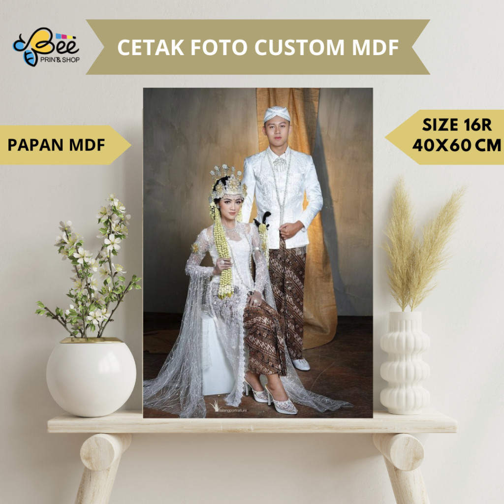 Jual Cetak Foto Custom 16r 40x60 Cm Bingkai Mdf Cetak Foto Wedding