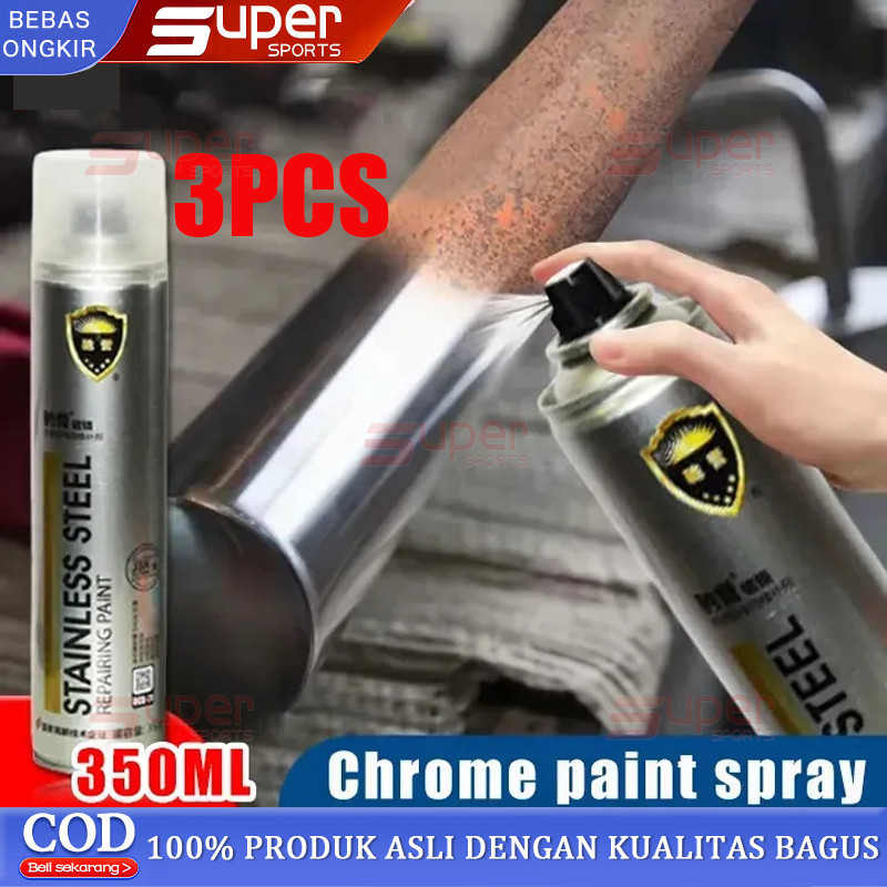 Jual 【3PCS】Cat semprot chrome 350ml warna chrome Krum cat logam mobil ...