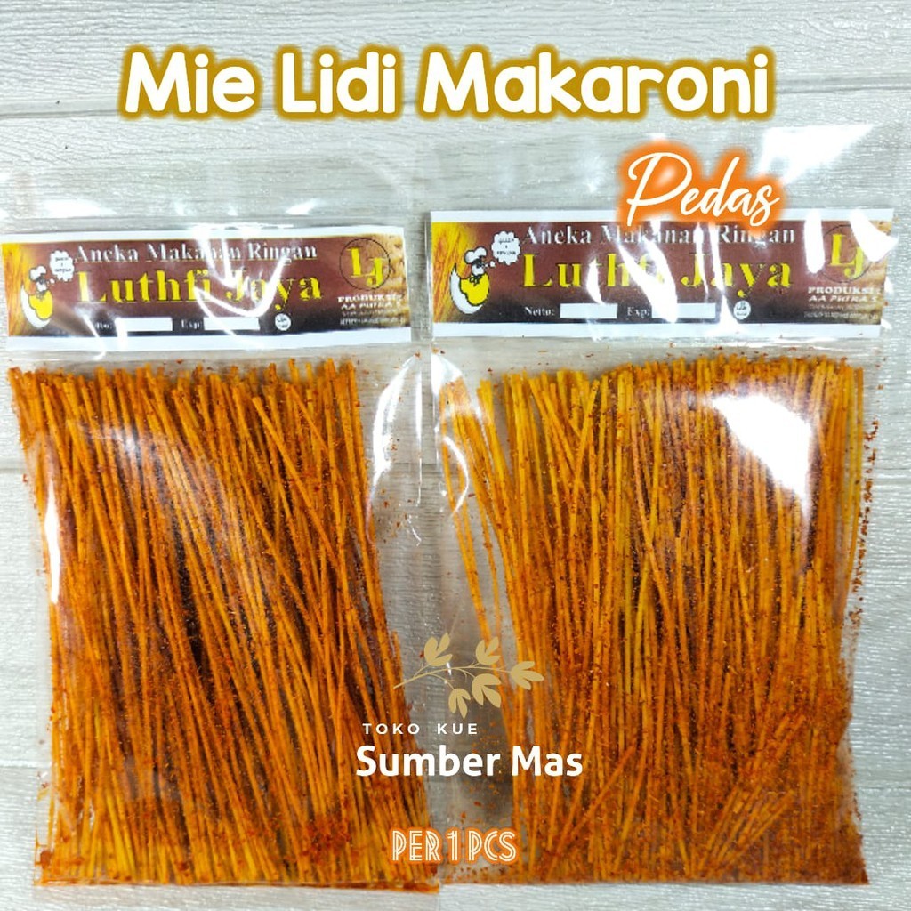 Jual MIE LIDI MAKARONI / mie lidi pedas / mie lidi asin / berat 100 gr ...