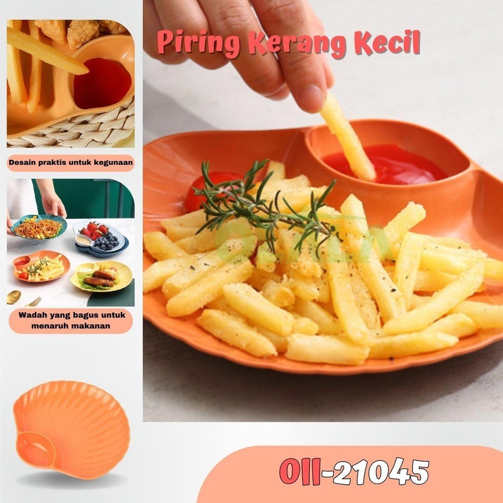 Jual 【COD】Piring Mini / Piring Camilan Bentuk Kerang Dengan 2 Sekat OLL ...
