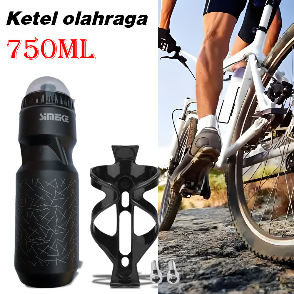 Jual Paket Botol Minum Sepeda 750ml Dan Holder Botol Sepeda BONUS baut ...