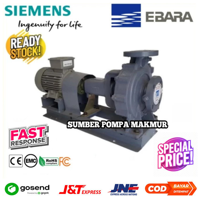 Jual Pompa Air Centrifugal Ebara 50x40 FSHA 4kw 5,5hp 2Pole Motor Siemens - Motor Siemens ...