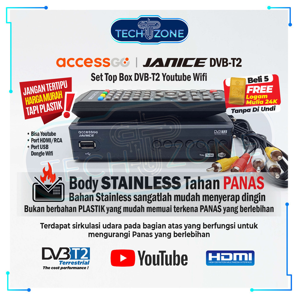 Jual Reseller Zone STB Set Top Box DVB-T2 Wifi AccessGo - Tech.Zone ORIGINAL BERGARANSI | Shopee ...