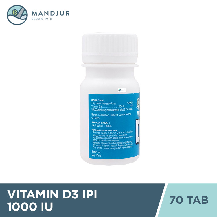 Jual IPI Vitamin D3 1000 IU 70 Tablet - Suplementasi Vitamin D dengan ...