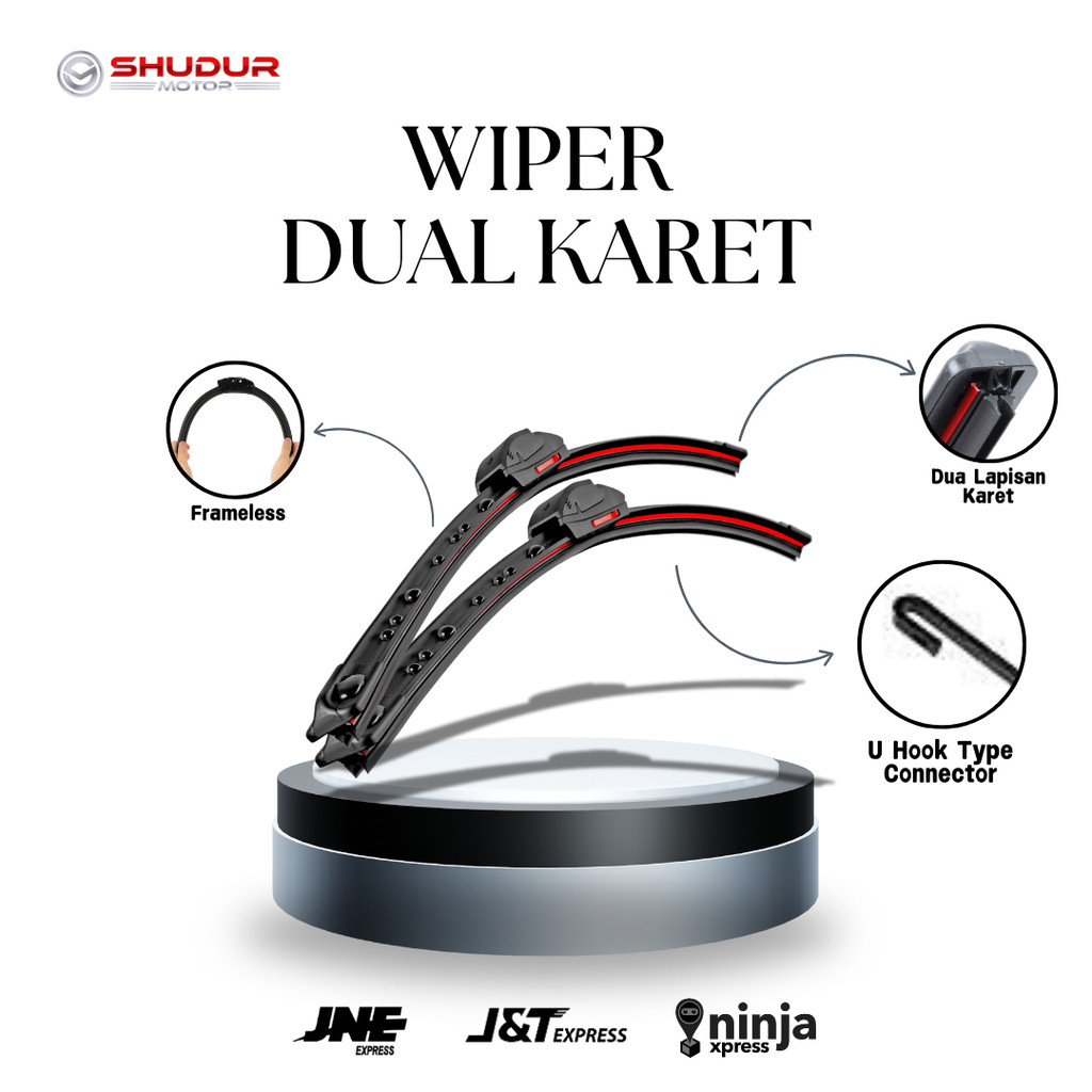 Jual Wiper Frameless Dual Blade Model Karet Ganda Untuk Semua Jenis ...