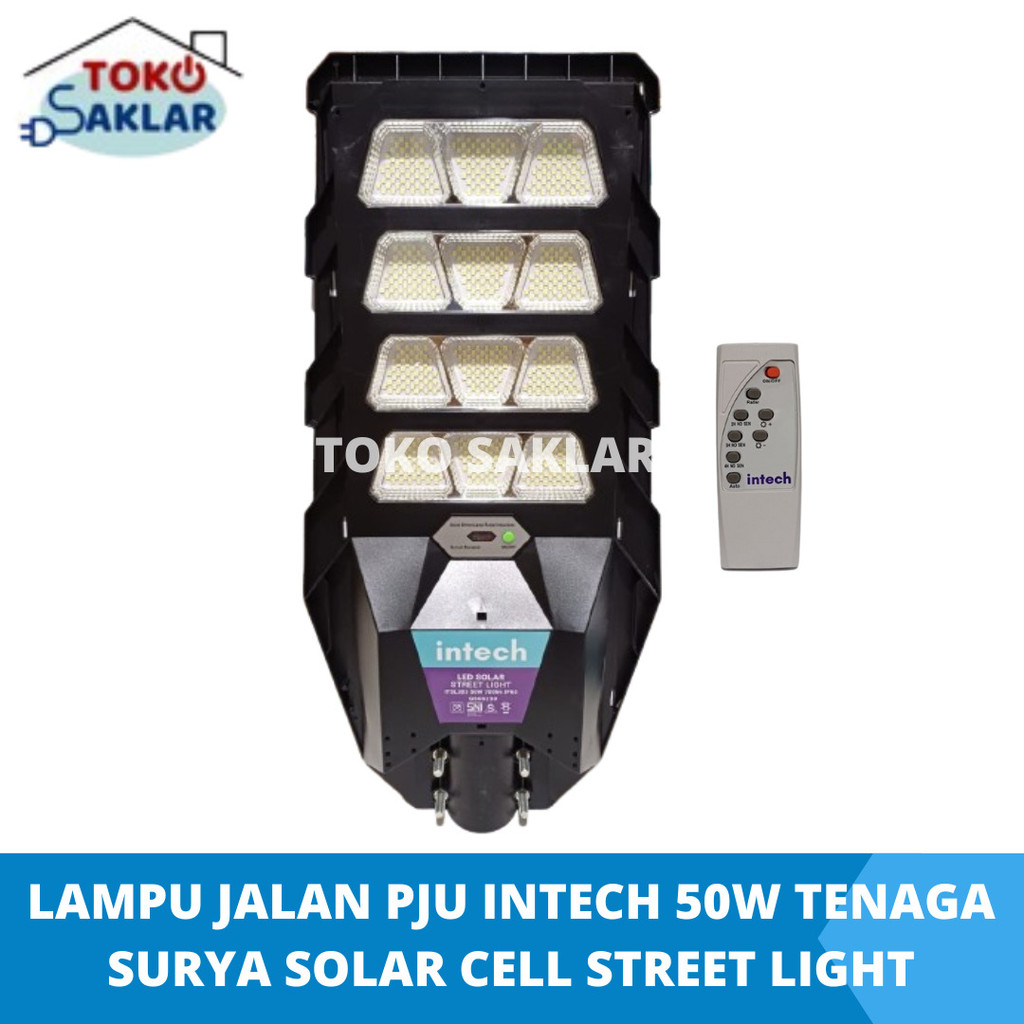 Jual Lampu Jalan PJU INTECH 50 Watt Tenaga Surya Solar Cell 50W ITSL303 | Shopee Indonesia