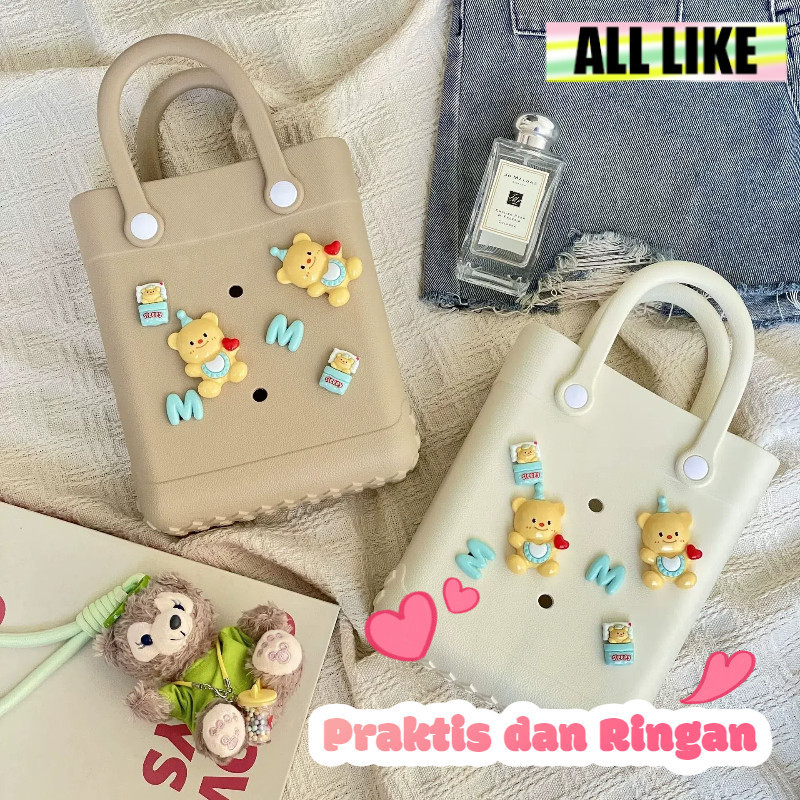 Jual 【All Like】Tas Lubang Warna Permen /Tas Diy Kartun Pantai /Tas ...