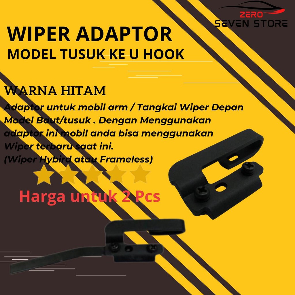 Jual Adapter Wiper Model TUSUK DUA BAUT ke Model HOOK 2 Pcs (2 Buah ...