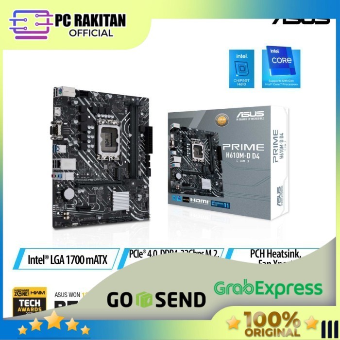Jual ASUS PRIME H610M-D D4-CSM Intel H610 LGA 1700 Micro ATX Motherboard | Shopee Indonesia