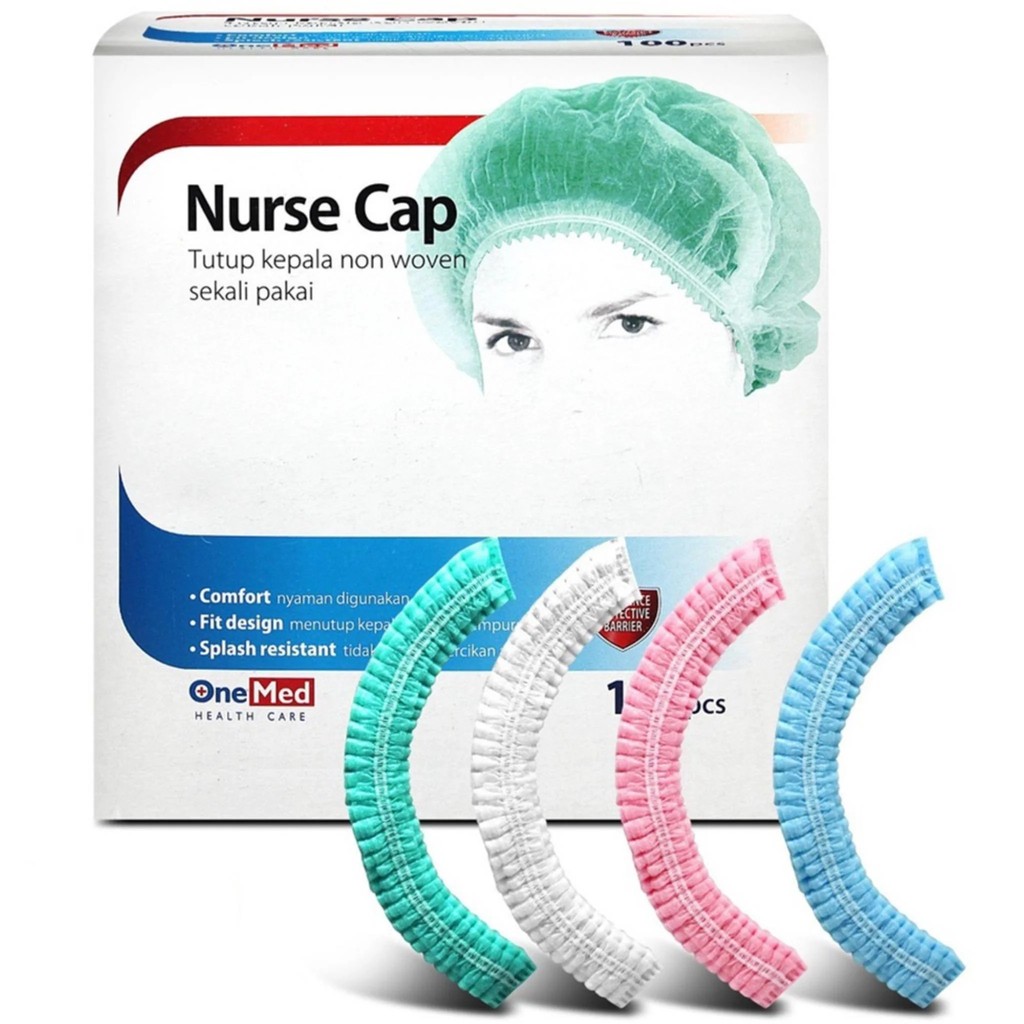Jual Onemed Nurse Cap Topi Suster Isi 100 Pcs Per Box Penutup Kepala ...