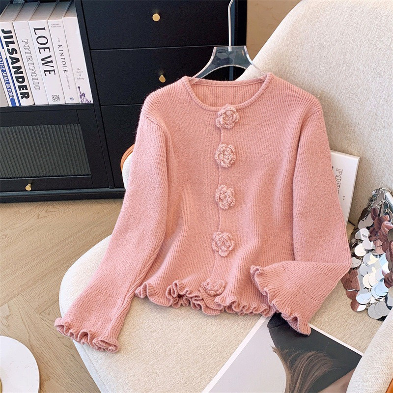 Jual MELIMELO - Atasan Cardigan Rajut Knit Kancing Bunga Lucu 3121M ...