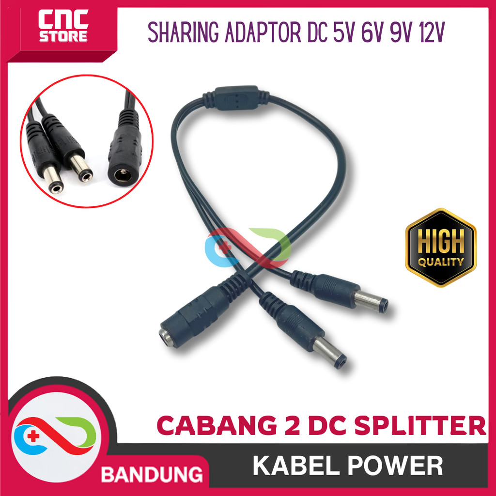 Jual Kabel Power Jack DC Splitter 2 channel Sharing Adaptor 5v 6v 9v 12v | Shopee Indonesia