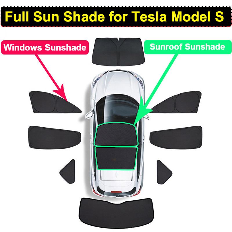Jual For Tesla Model S Sun Roof Shade Privacy Window Sunshade Foldable ...