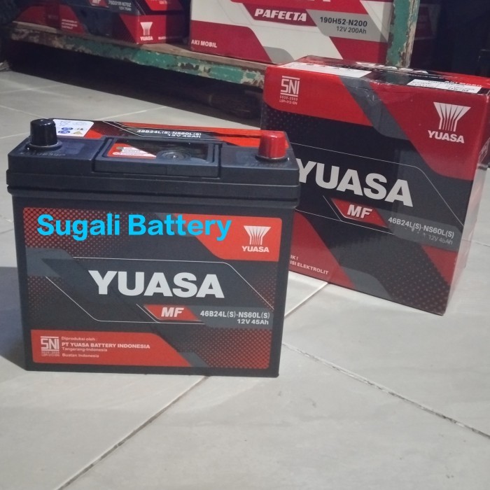 Jual Aki Mobil YUASA NS60LS 46B24LS MF Accu kering 12v 45Ah original | Shopee Indonesia