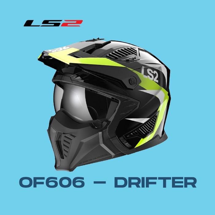 Jual Helm LS2 OF606 Drifter Triality HV Yellow | Shopee Indonesia