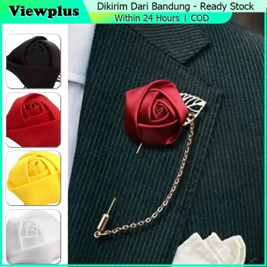 Jual Flower Brooch For Grooms Corsage Jas Pengantin Pin Jas Pria ...