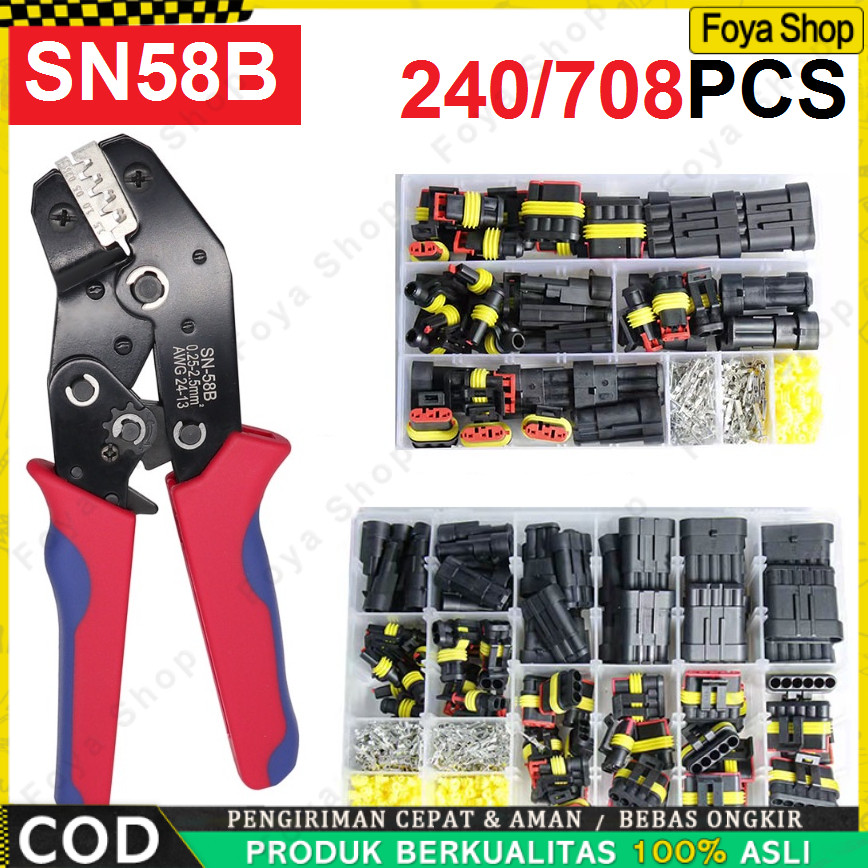 Jual Socket Kabel Motor Mobil Waterproof Konektor Tang Crimping SN-58B Skun Kabel 2 3 4 5 6 Pin ...